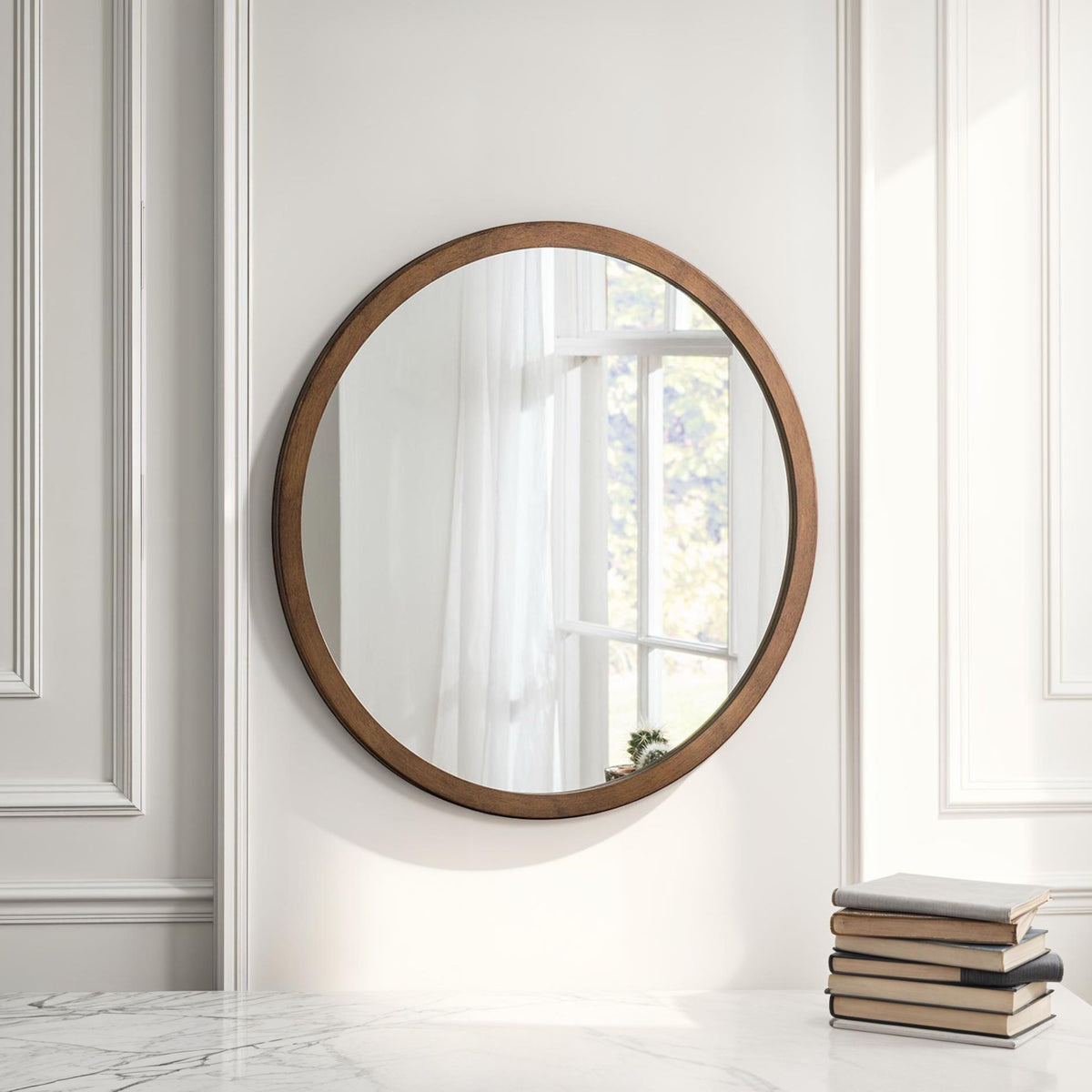 Contemporary Bronze Round Mirror – Decorative Mirrors Online