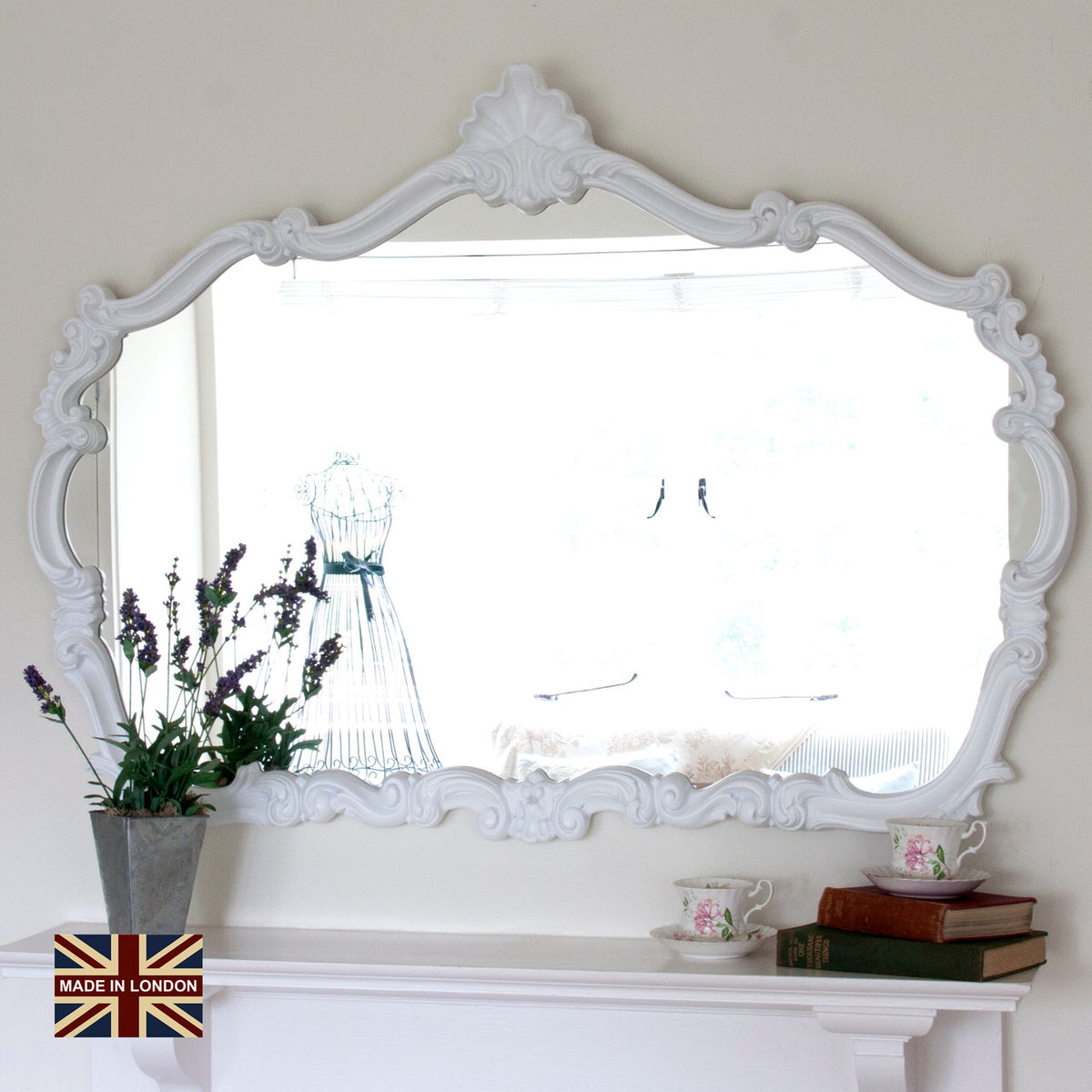 Renaissance Carved White Traditional Mirror – Decorative Mirrors Online