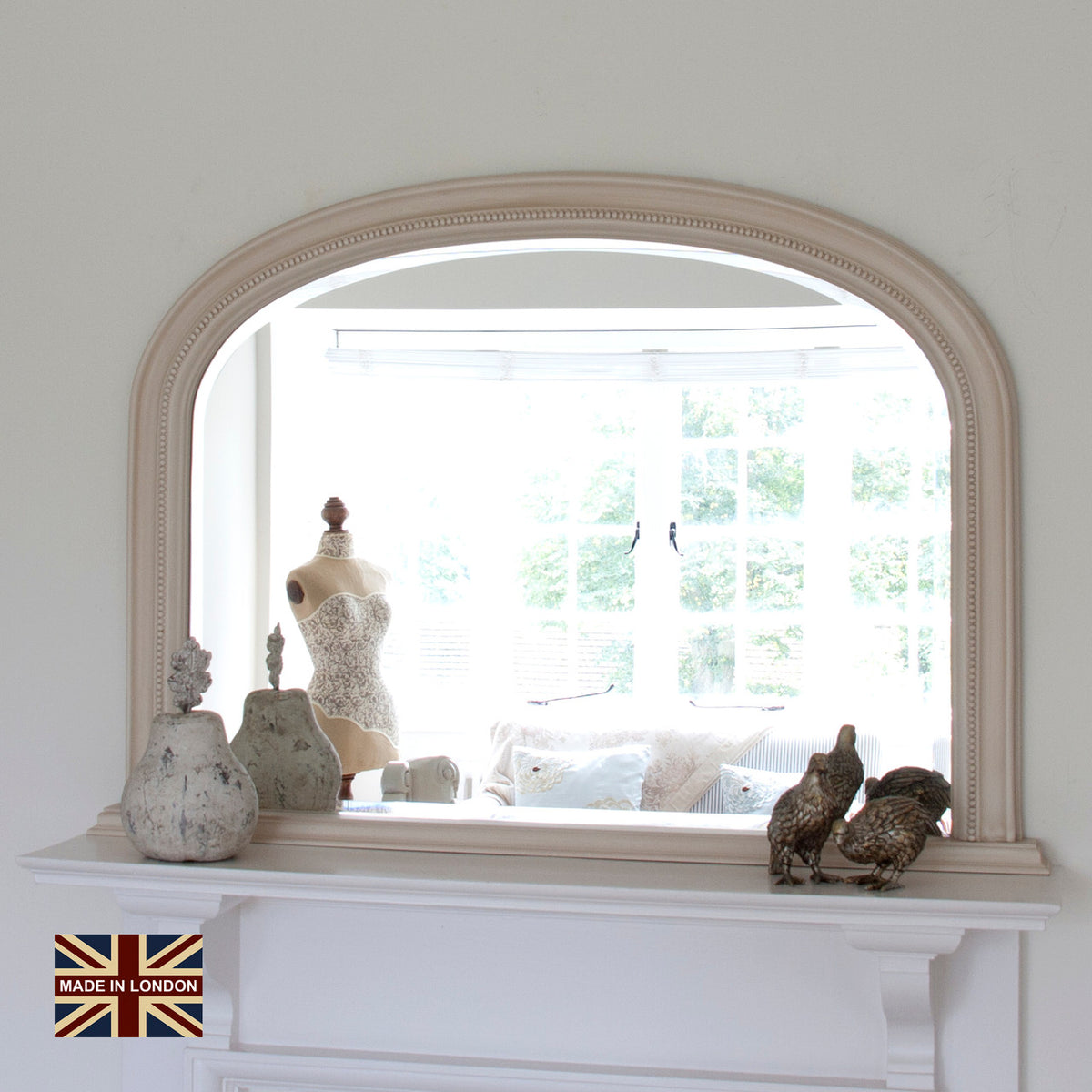 Diana Ivory Arched Overmantle Mirror – Decorative Mirrors Online
