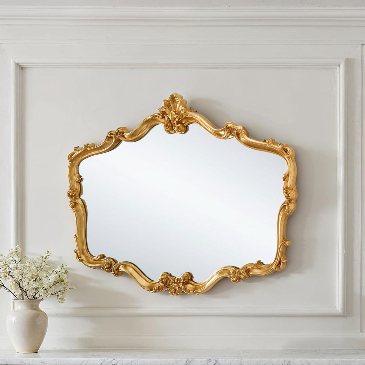 Carved Traditional Gold Landscape Mirror – Decorative Mirrors Online