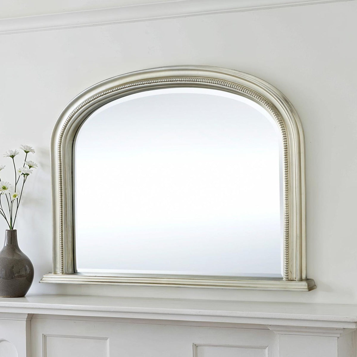 Diana Silver Arched Overmantle Mirror – Decorative Mirrors Online