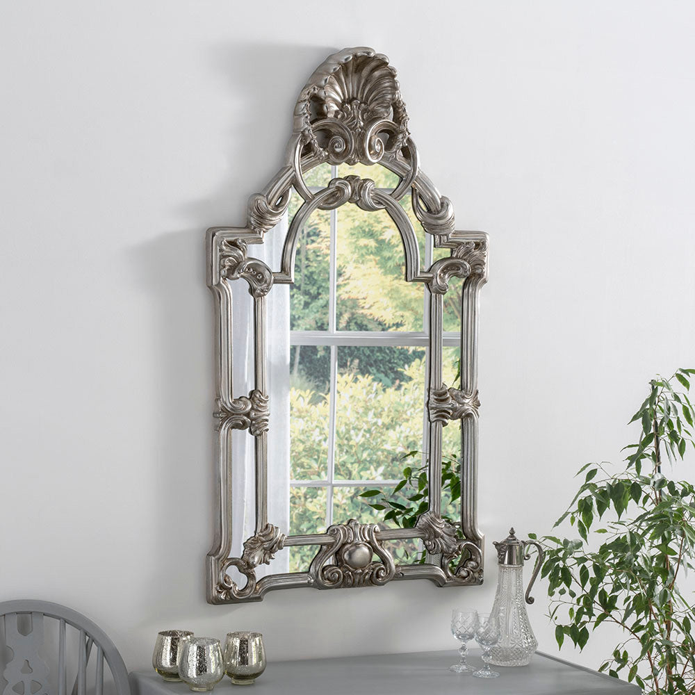 Stunning Ornate Carved Mirror Silver – Decorative Mirrors Online