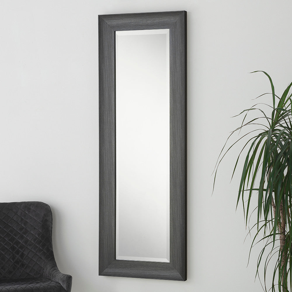 Kawena Charcoal Grey Wood Effect Tall Mirror – Decorative Mirrors Online